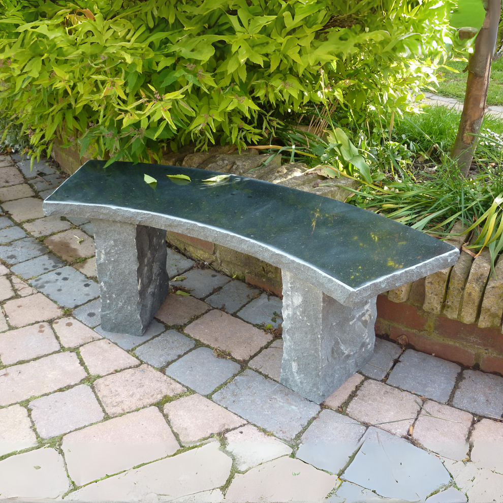 Balmoral Curved Black Granite Garden Bench – Regal Gardens