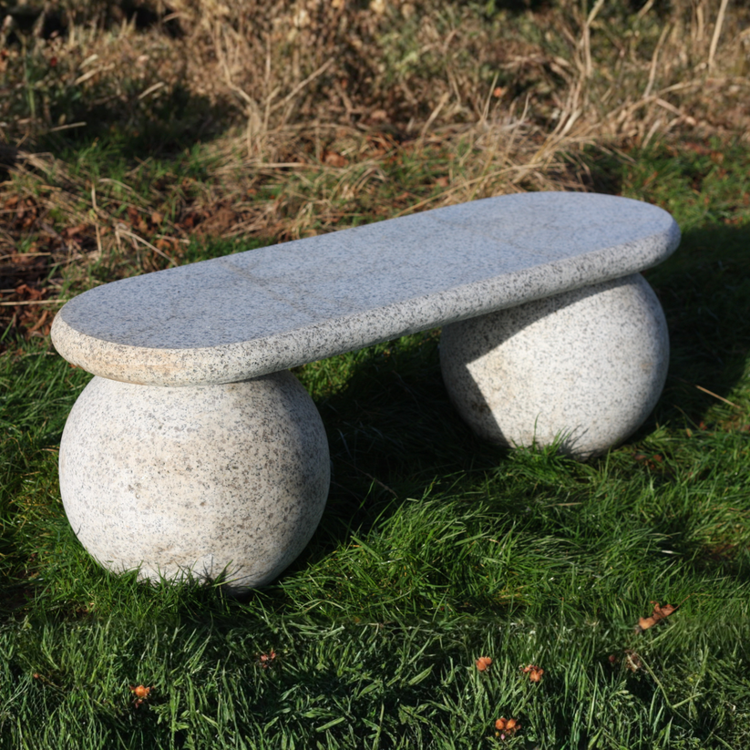 Grey Granite Sphere Legs Bench – Regal Gardens