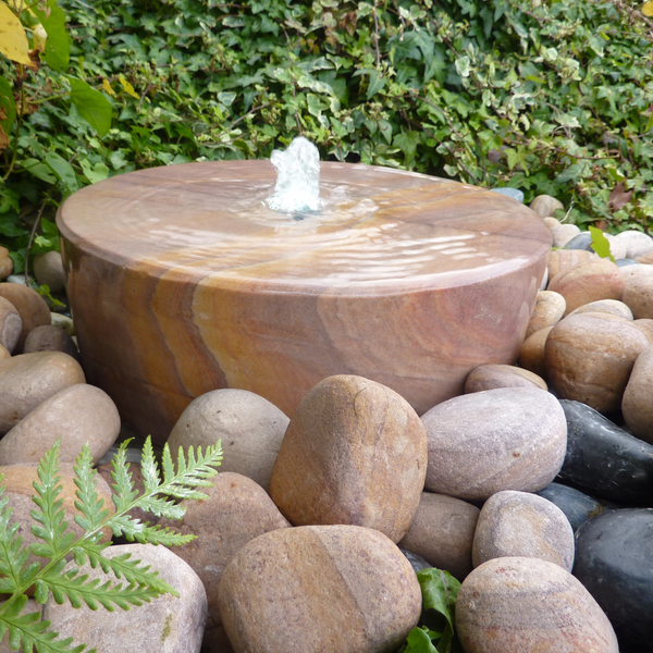 Rainbow Sandstone Mill Wheel Garden Water Feature – Regal Gardens